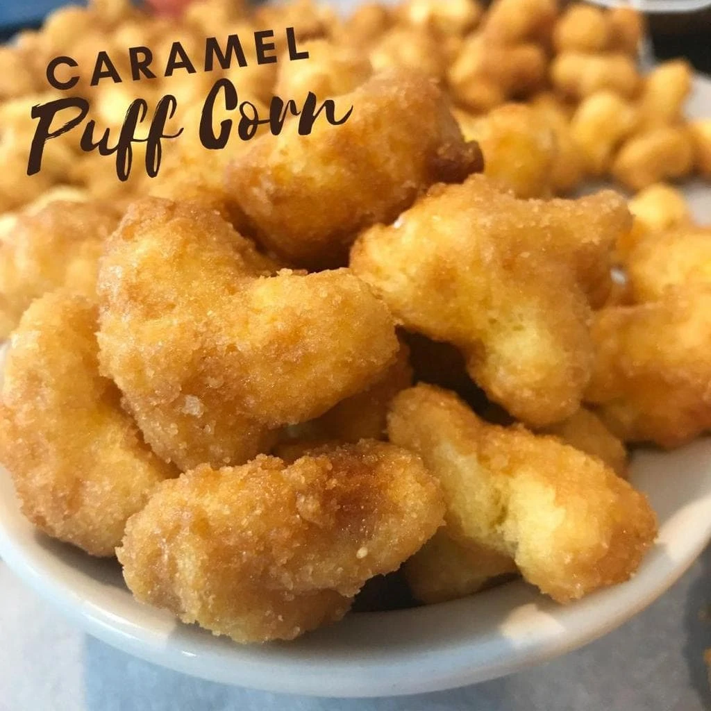 Easy Caramel Puff Corn Recipe - The Three Snackateers
