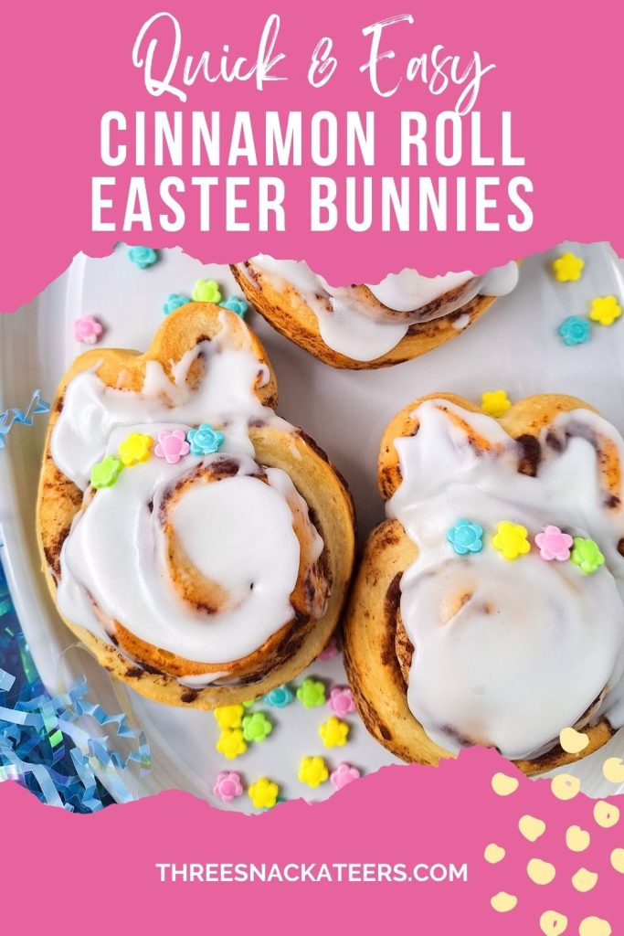 Easy Easter Bunny Cinnamon Rolls - The Three Snackateers